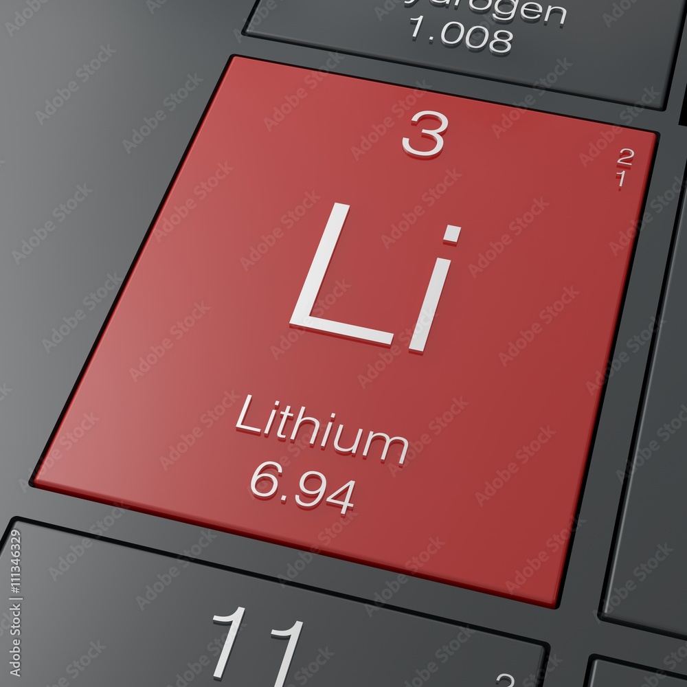 Lithium element from periodic table Stock Illustration | Adobe Stock