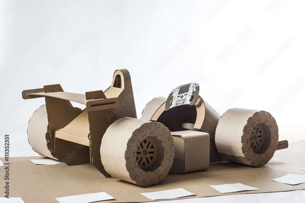 cardboard racing car Stock Photo | Adobe Stock