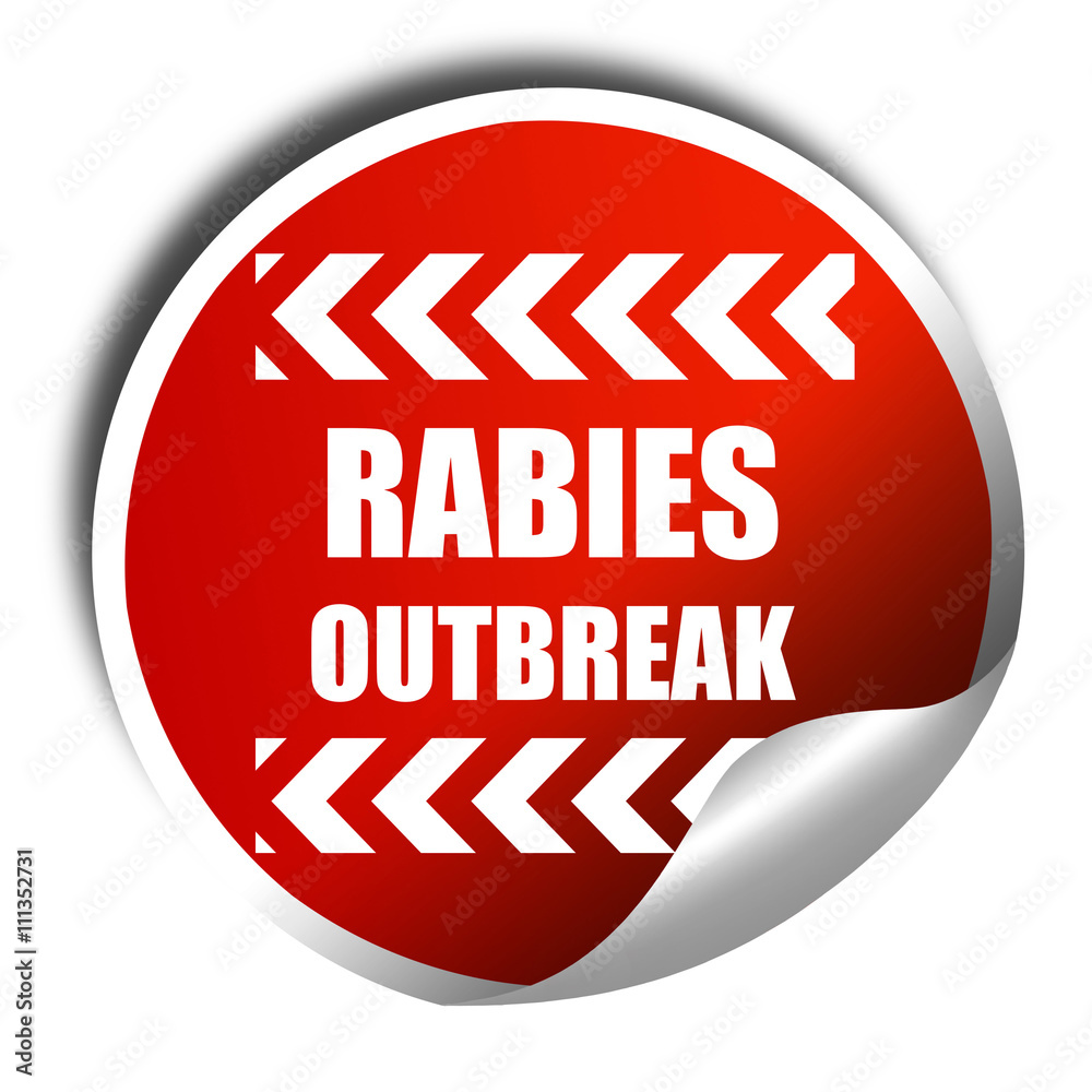 Rabies virus concept background, 3D rendering, red sticker with Stock ...