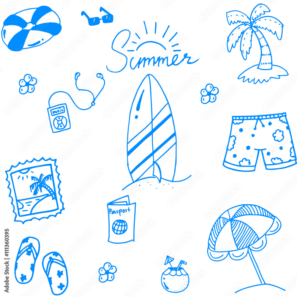 Summer of doodles for kids Stock Vector | Adobe Stock