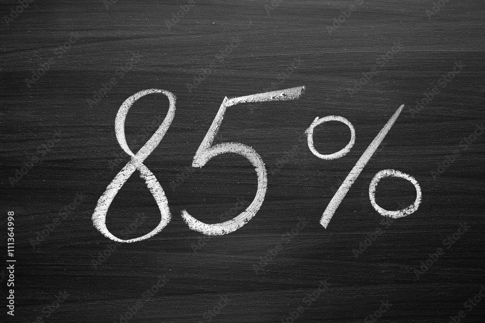 85 percent header written with a chalk on the blackboard Stock Photo ...