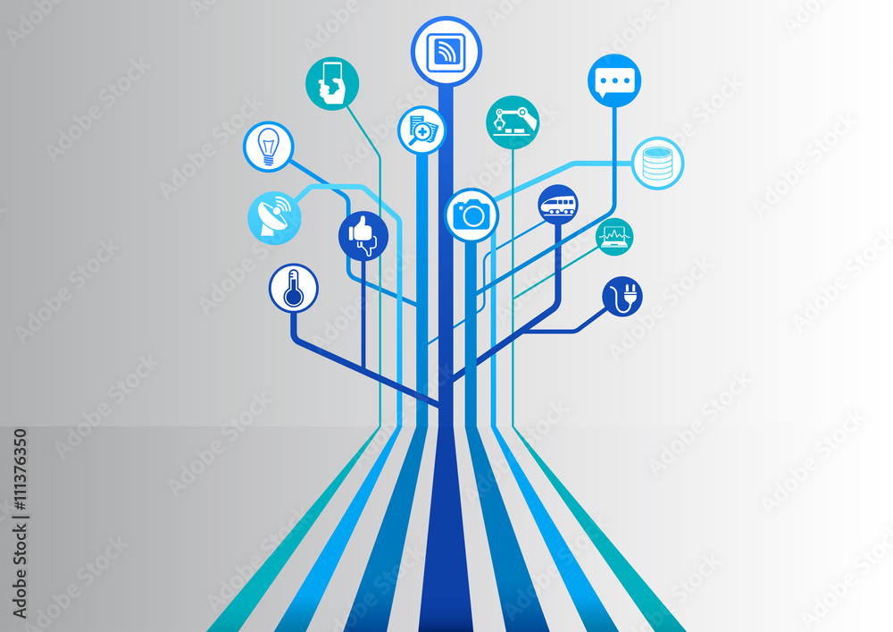 Internet of things (IOT) infographic and technology background for ...