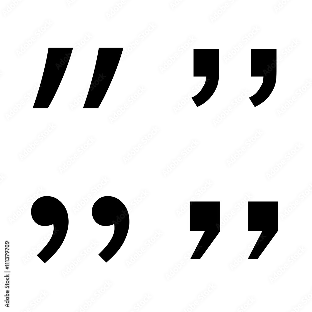 Vector black quotation marks icons set Stock Vector | Adobe Stock