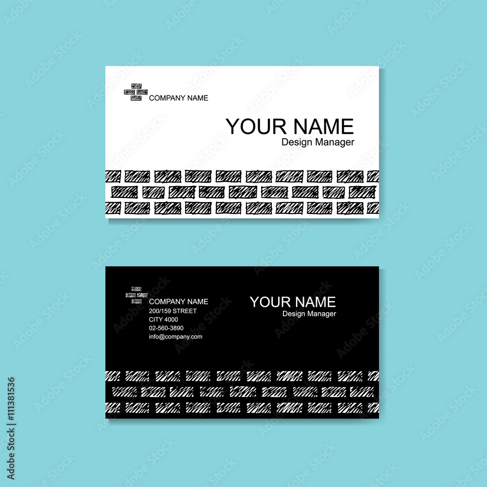 Brick Wall Business Card . Vector illustration. Stock Vector | Adobe Stock