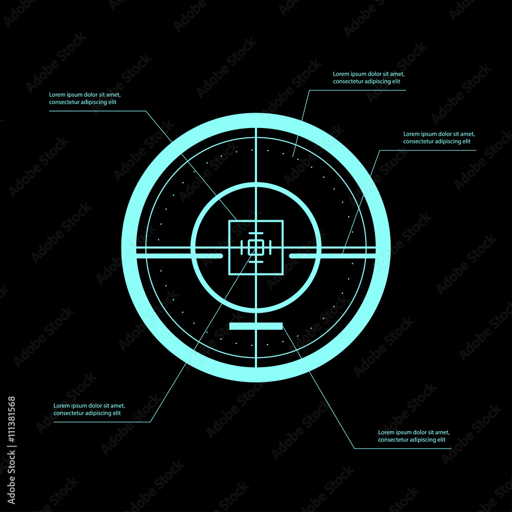 Collection of flat game targets isolated. Crosshair icon. Aim icon ...