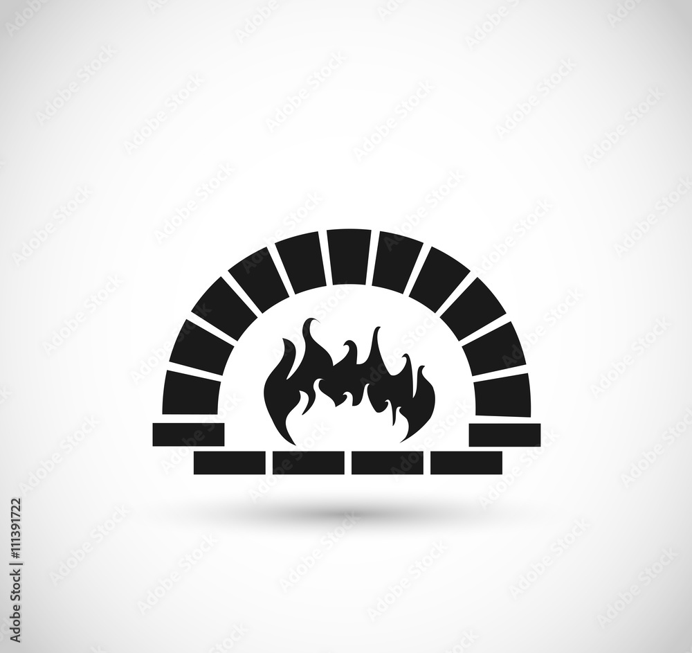 Oven/ fireplace icon vector Stock Vector | Adobe Stock