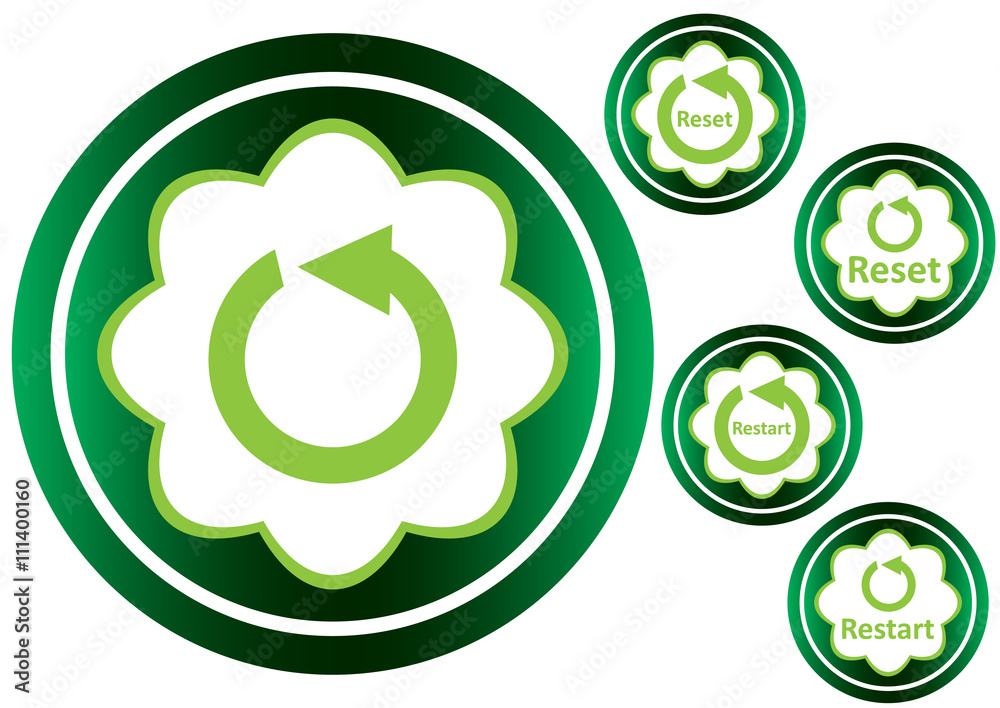 Green icons restart reset clipart Stock Vector | Adobe Stock