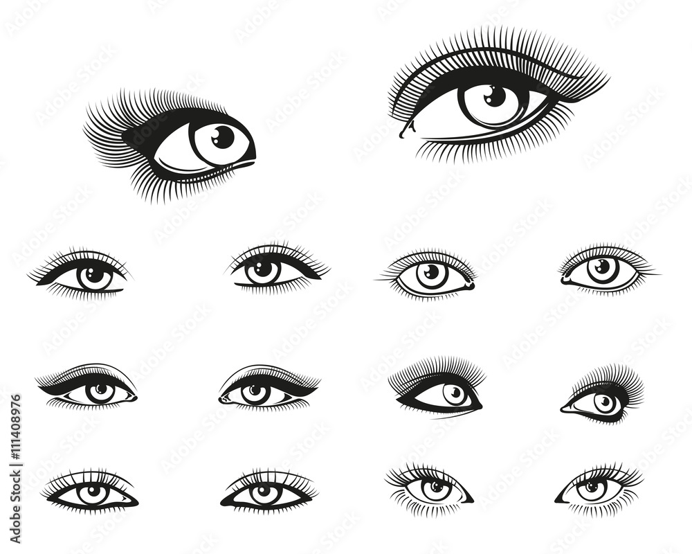Vector woman eyes set Stock Vector | Adobe Stock