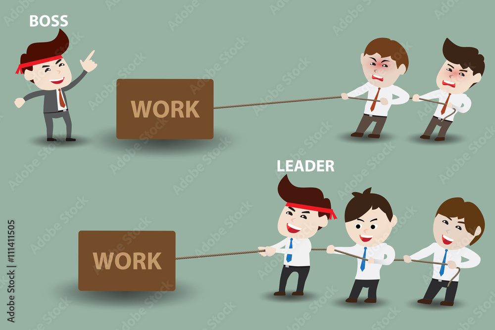 The difference between leader and boss, template Stock Vector | Adobe Stock