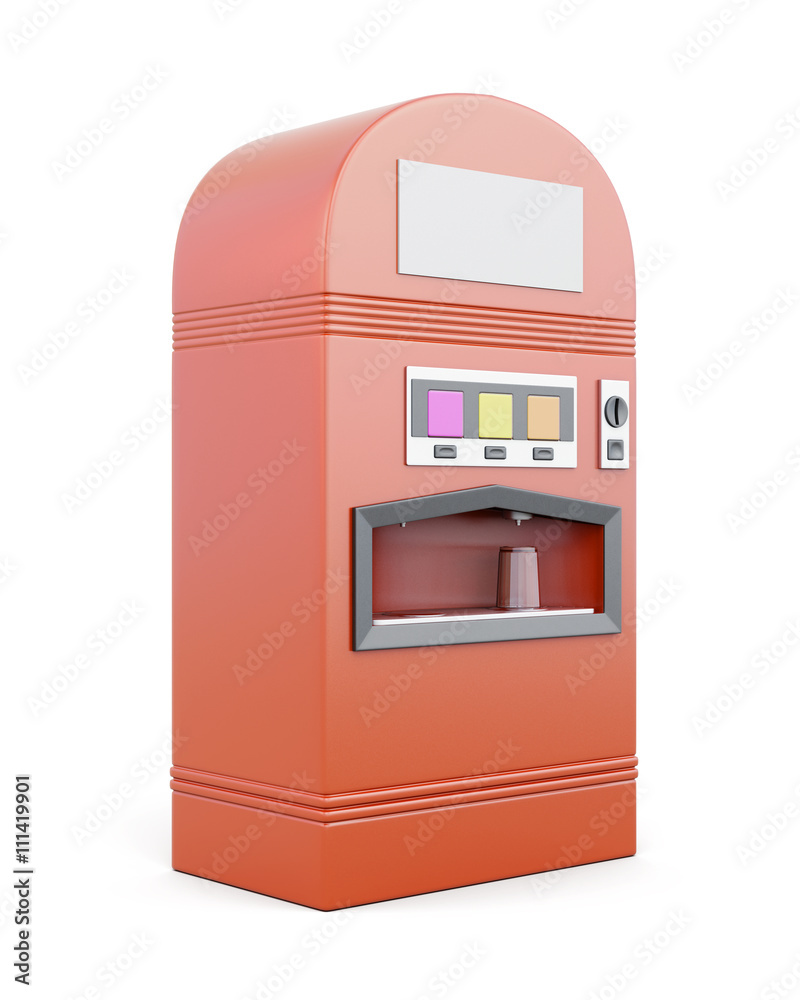 Vending machine for beverages isolated on white background. Soft drinks ...