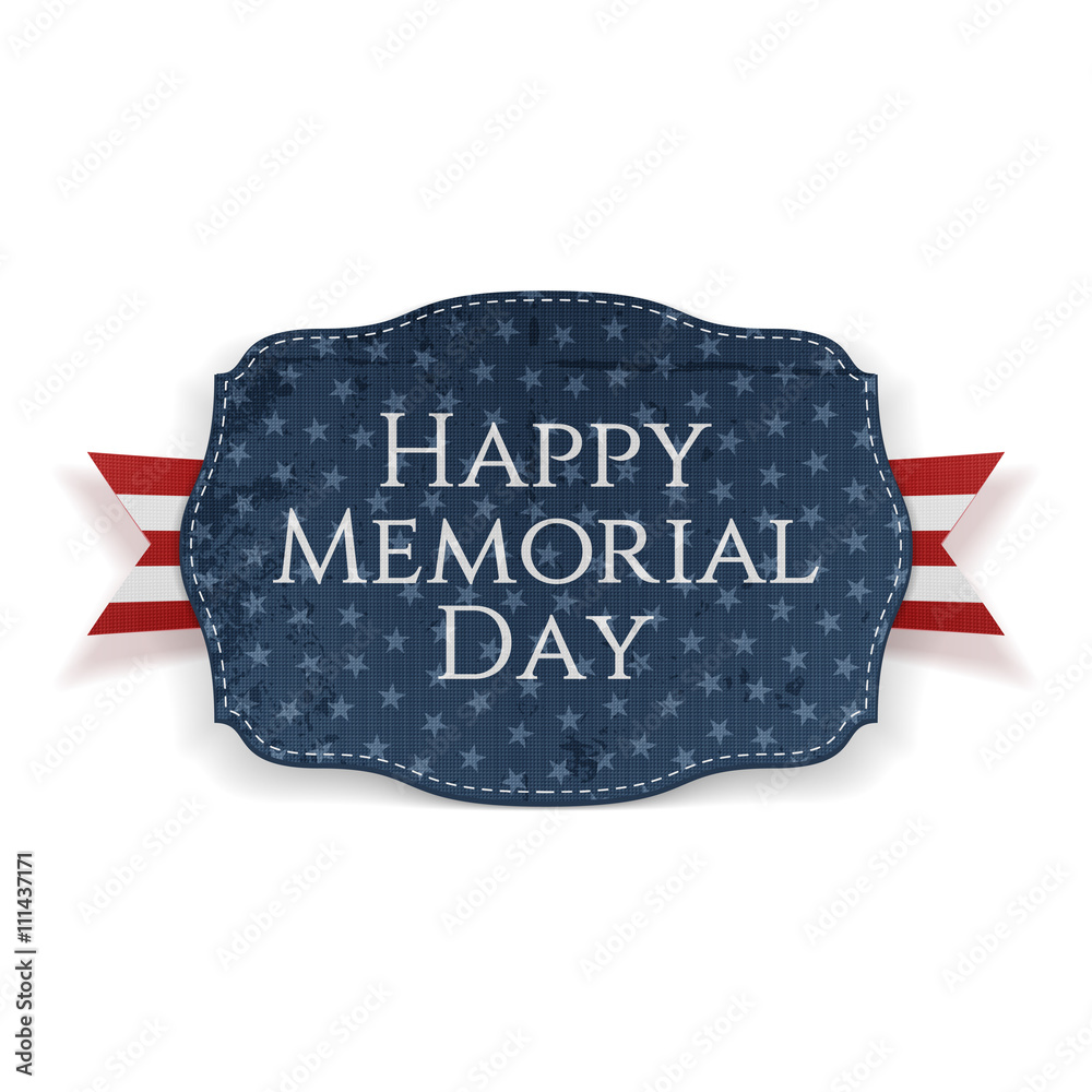 Happy Memorial Day patriotic Sign and Ribbon Stock Vector | Adobe Stock