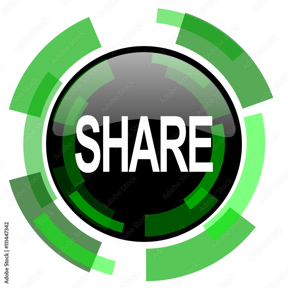 share icon, green modern design isolated button, web and mobile app ...