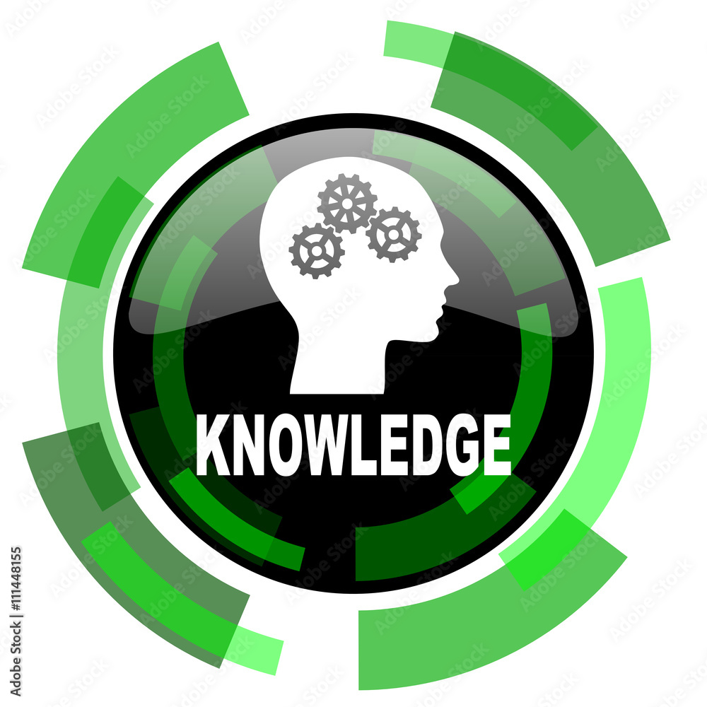knowledge icon, green modern design isolated button, web and mobile app ...