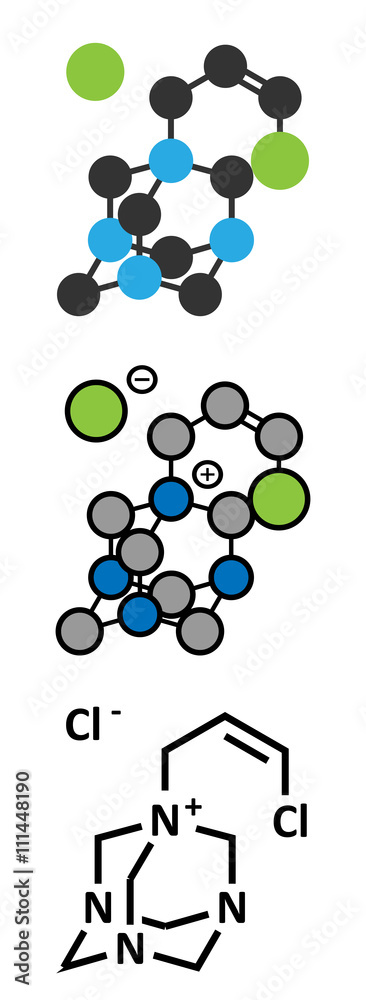 Quaternium-15 surfactant and preservative molecule Stock Vector | Adobe ...