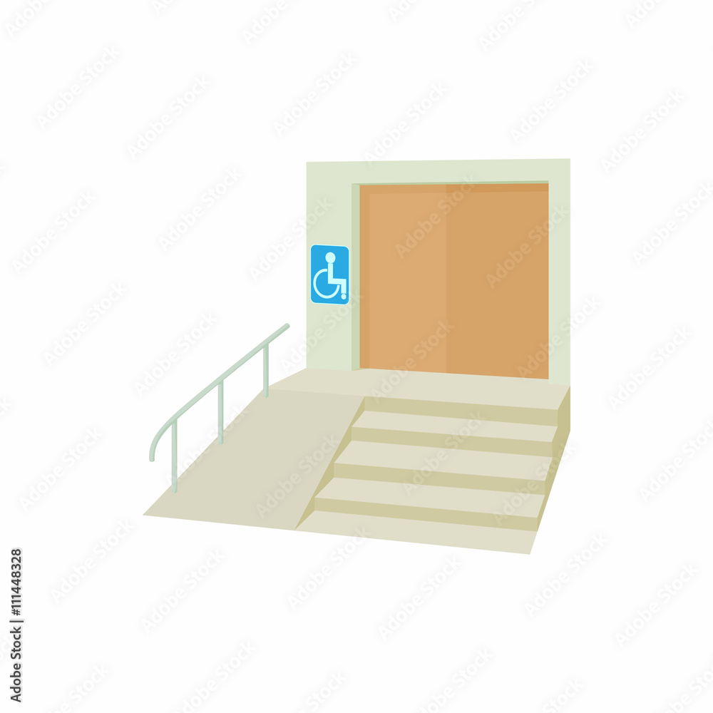 Ramp for disabled icon, cartoon style Stock Vector | Adobe Stock