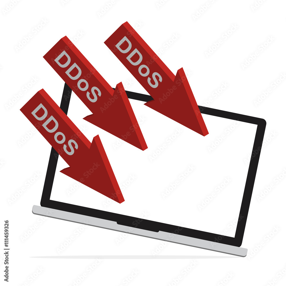 Computer laptop got Distributed Denial of Service ddos attack concept ...