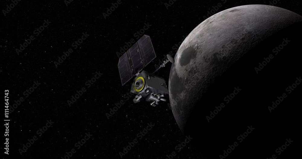 Lunar Reconnaissance Orbiter (LRO) making a close pass of Earth's Moon ...