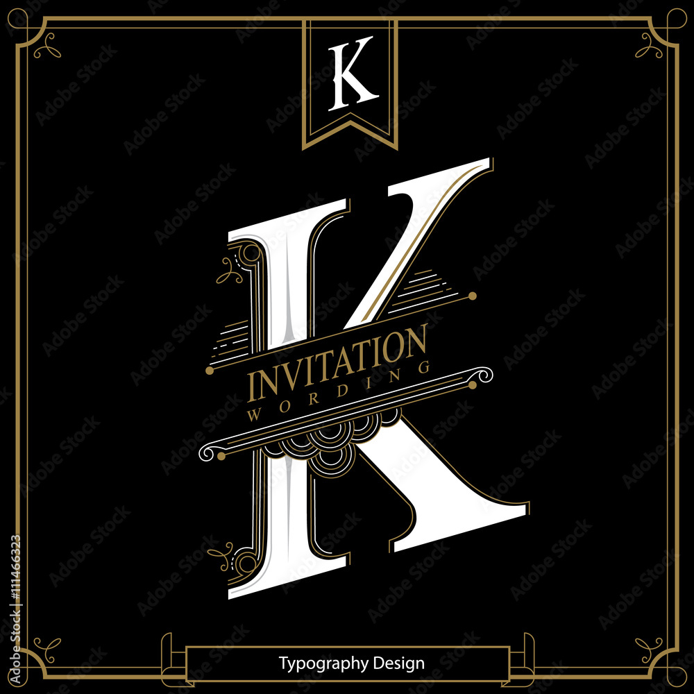 Simple and elegant monogram design template with letter K. Vecto Stock ...