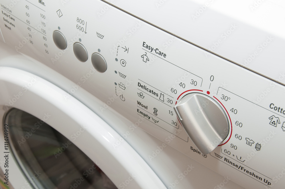 Washing machine controls. Temperature control on washing machine. Close ...