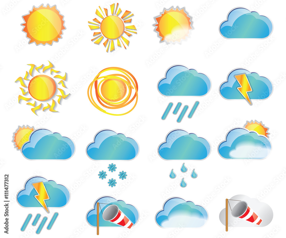 Weather set. Weather Icon Vector. Weather Icon Art. Weather Icon ...