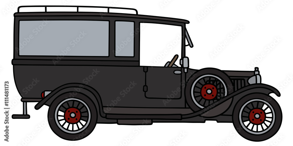 Vintage funeral car / Hand drawing, vector illustration Stock Vector ...