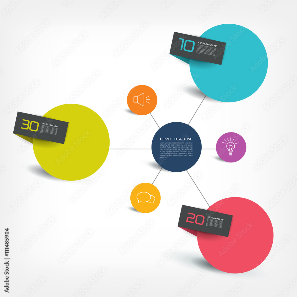 Connected circle speech diagram. vector. Infographic. Stock Vector ...