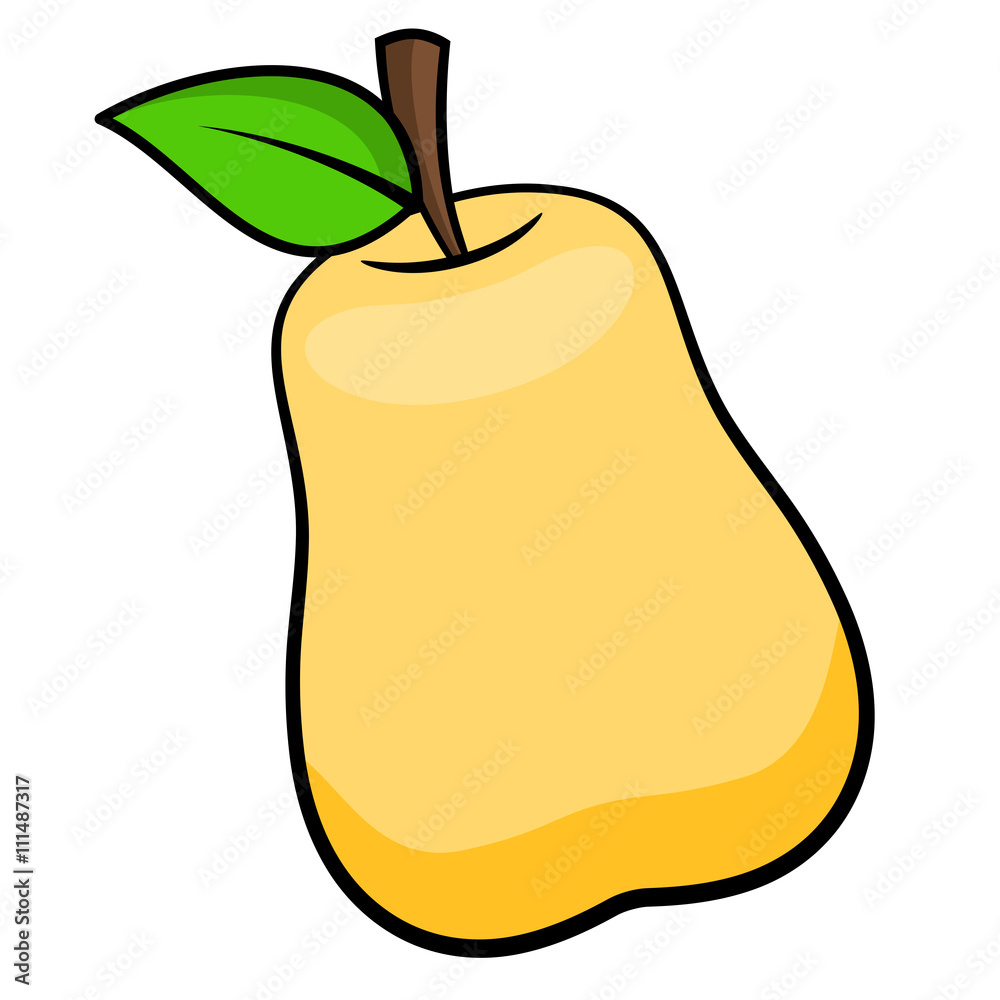 Cartoon pear isolated on white background. Stock Vector | Adobe Stock