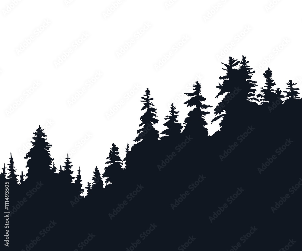 Forest silhouette Stock Vector | Adobe Stock