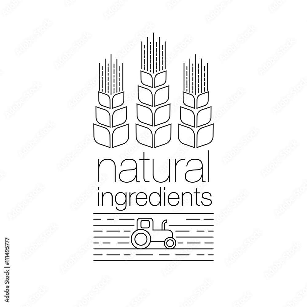 Natural ingredients outline icon for organic food and restaurants ...