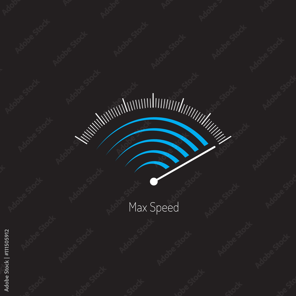 Symbol max speed meter. Blue and white gray colors Stock Vector | Adobe ...