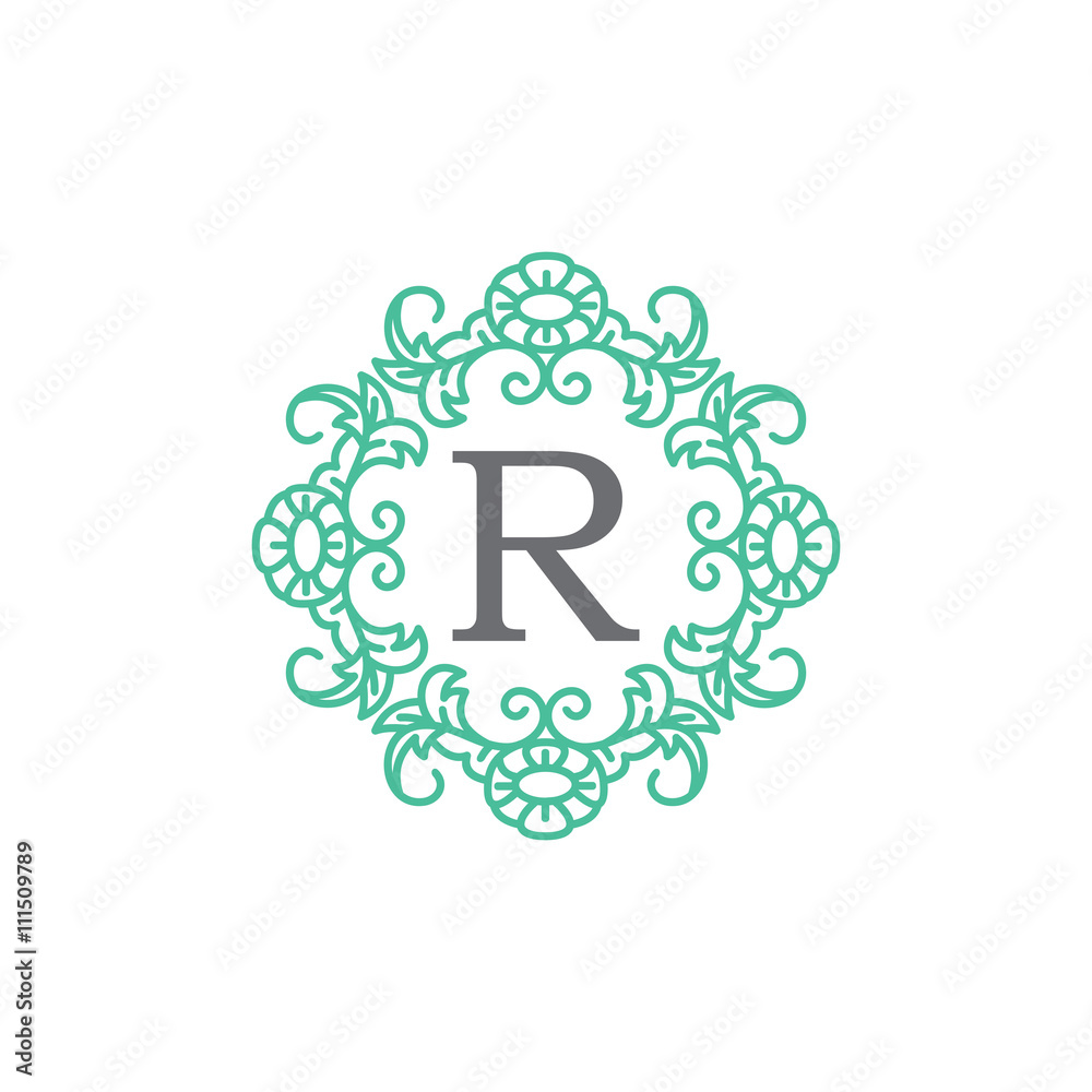 Ornamental Letter R Logo Stock Vector | Adobe Stock