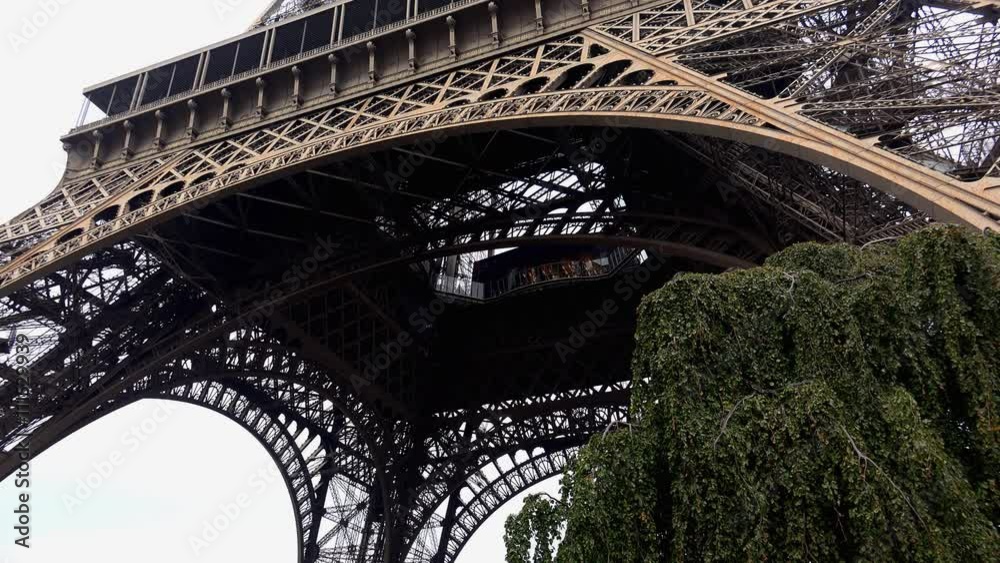 The Eiffel Tower in Paris. France. Shot in 4K (ultra-high definition ...