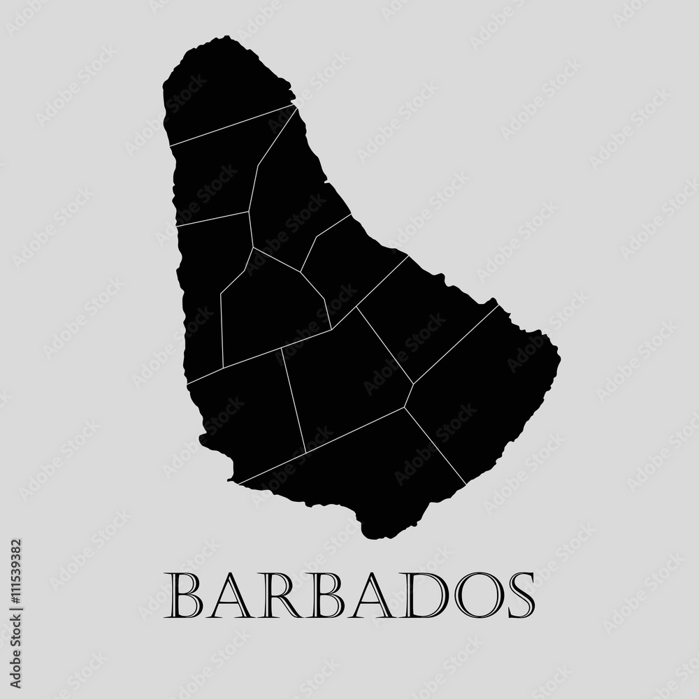 Black Barbados map - vector illustration Stock Vector | Adobe Stock