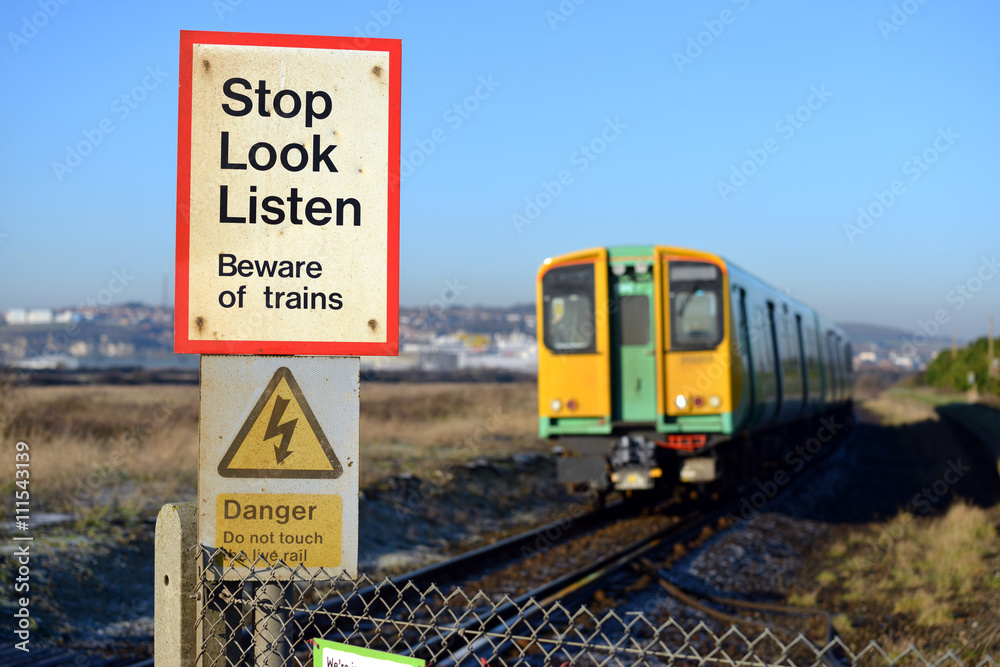 Stop look and listen Stock Photo | Adobe Stock