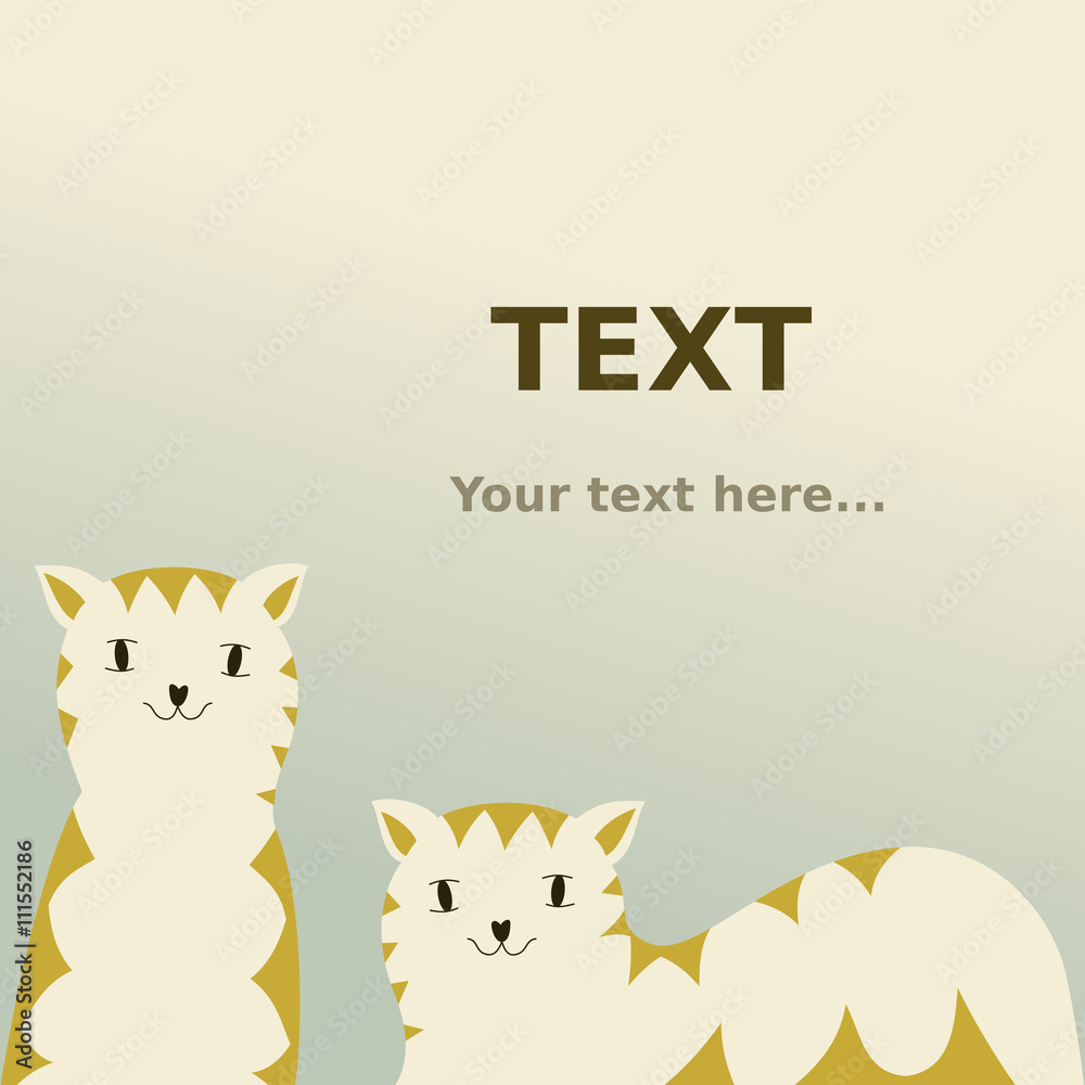 Vector of Cute Smiling Cats Illustration for Text Background Stock ...