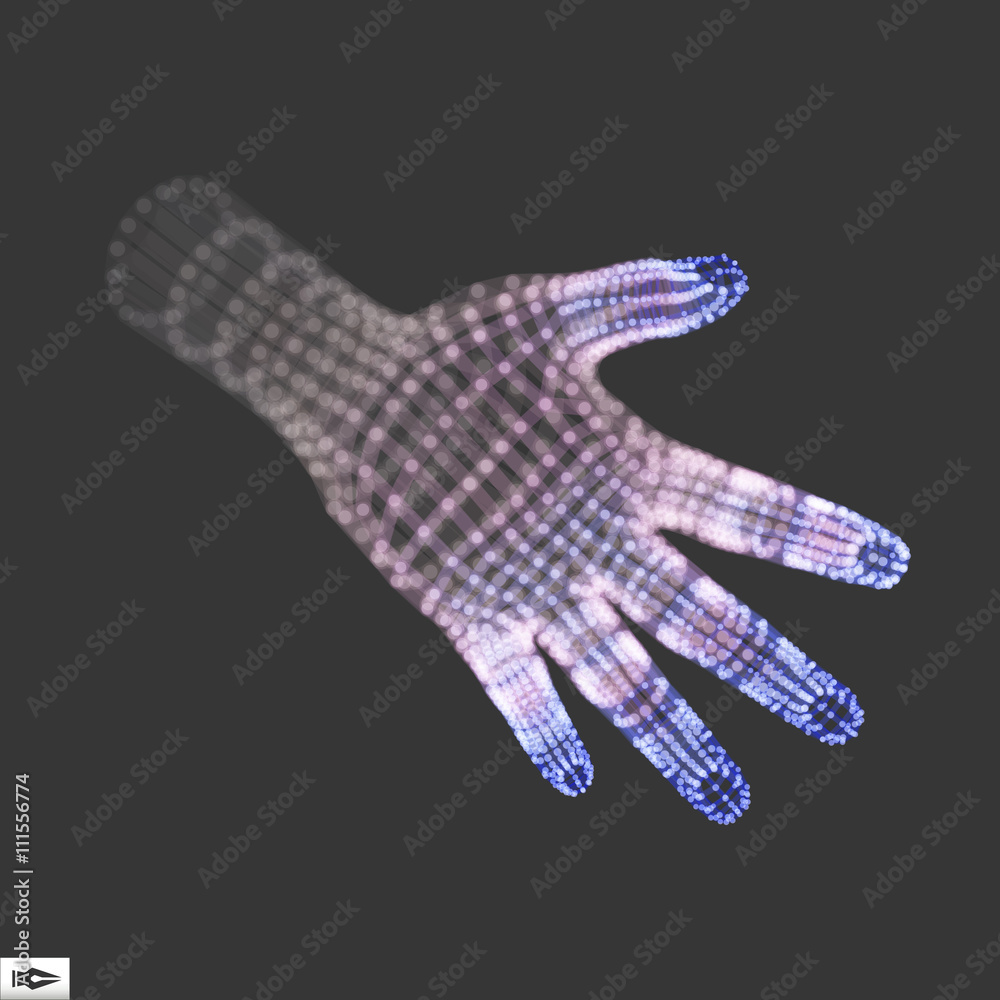 Human Arm. Human Hand Model. Hand Scanning. 3d Covering Skin Stock ...