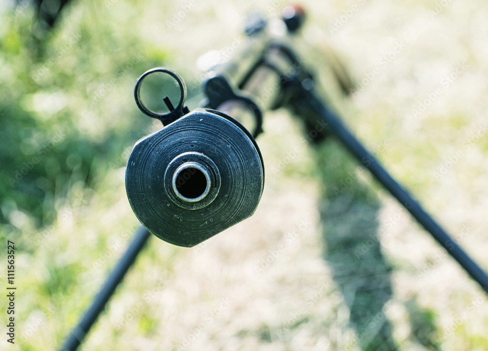 Close up photo of heavy sniper rifle from World War II, shooting Stock ...