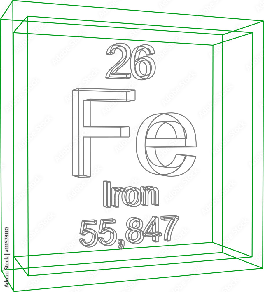 Periodic Table of Elements - Iron Stock Vector | Adobe Stock