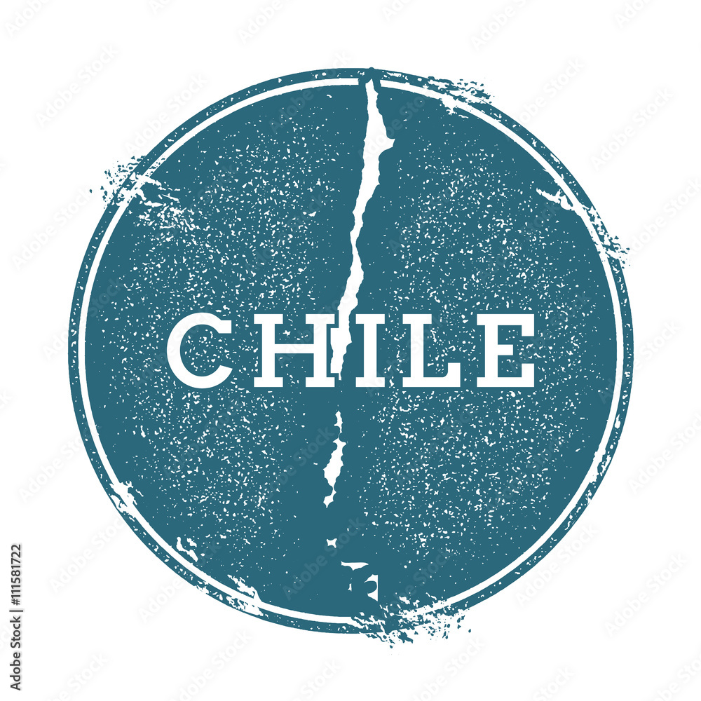 Grunge rubber stamp with name and map of Chile, vector illustration ...