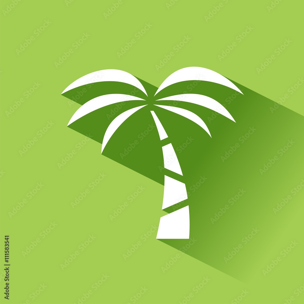 Icono de palmera sobre fondo verde Stock Vector | Adobe Stock