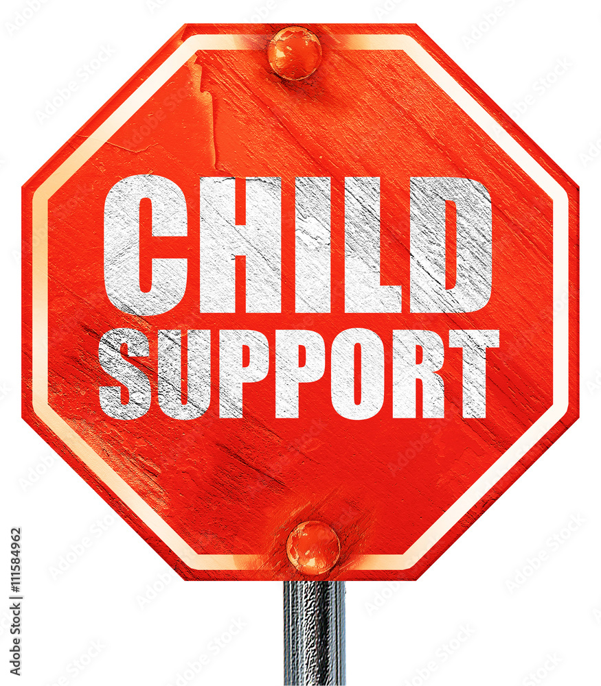 child support, 3D rendering, a red stop sign Stock Illustration | Adobe ...