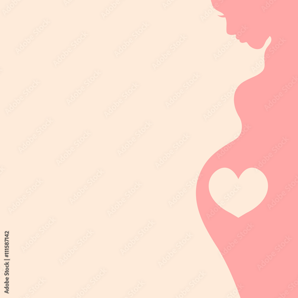 Background Template Congratulations Pregnant Girl Stock Vector Adobe Stock