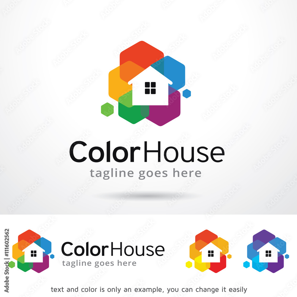 Color House Logo Template Design Vector vector de Stock | Adobe Stock