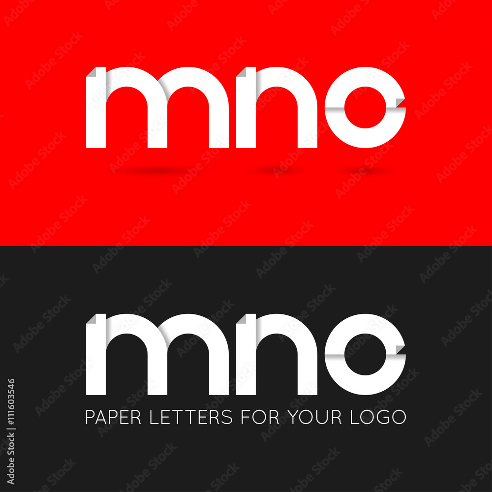 letter M N O logo paper set background Stock Vector | Adobe Stock