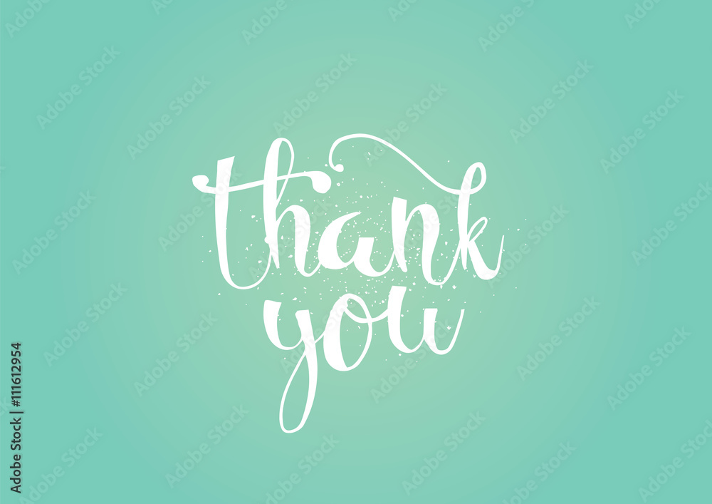 Thank you inscription. Greeting card with calligraphy. Hand drawn ...