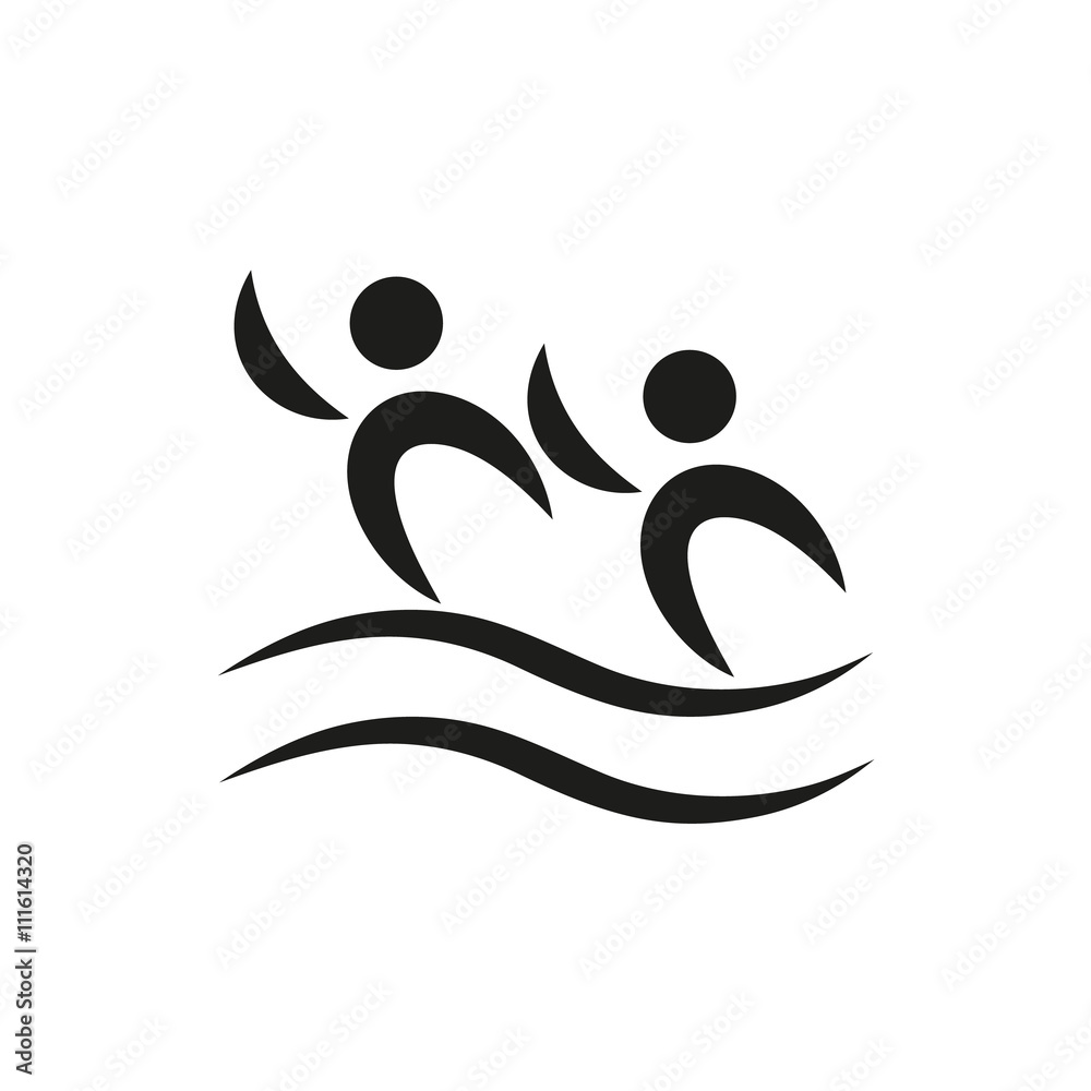 Synchronized swimming pictogram monochrome on white background Stock ...