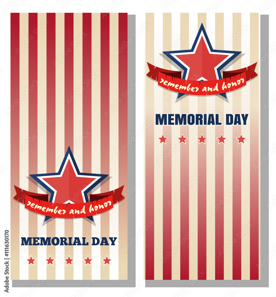 Happy Memorial Day. Remember and honor. Set poster for Memorial Day ...