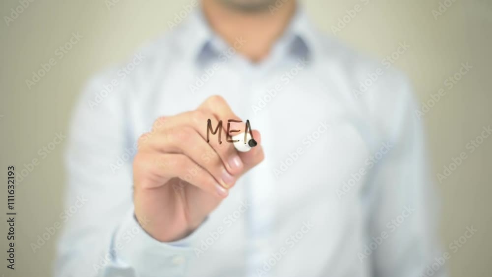 Menu, man writing on transparent screen Stock Video | Adobe Stock