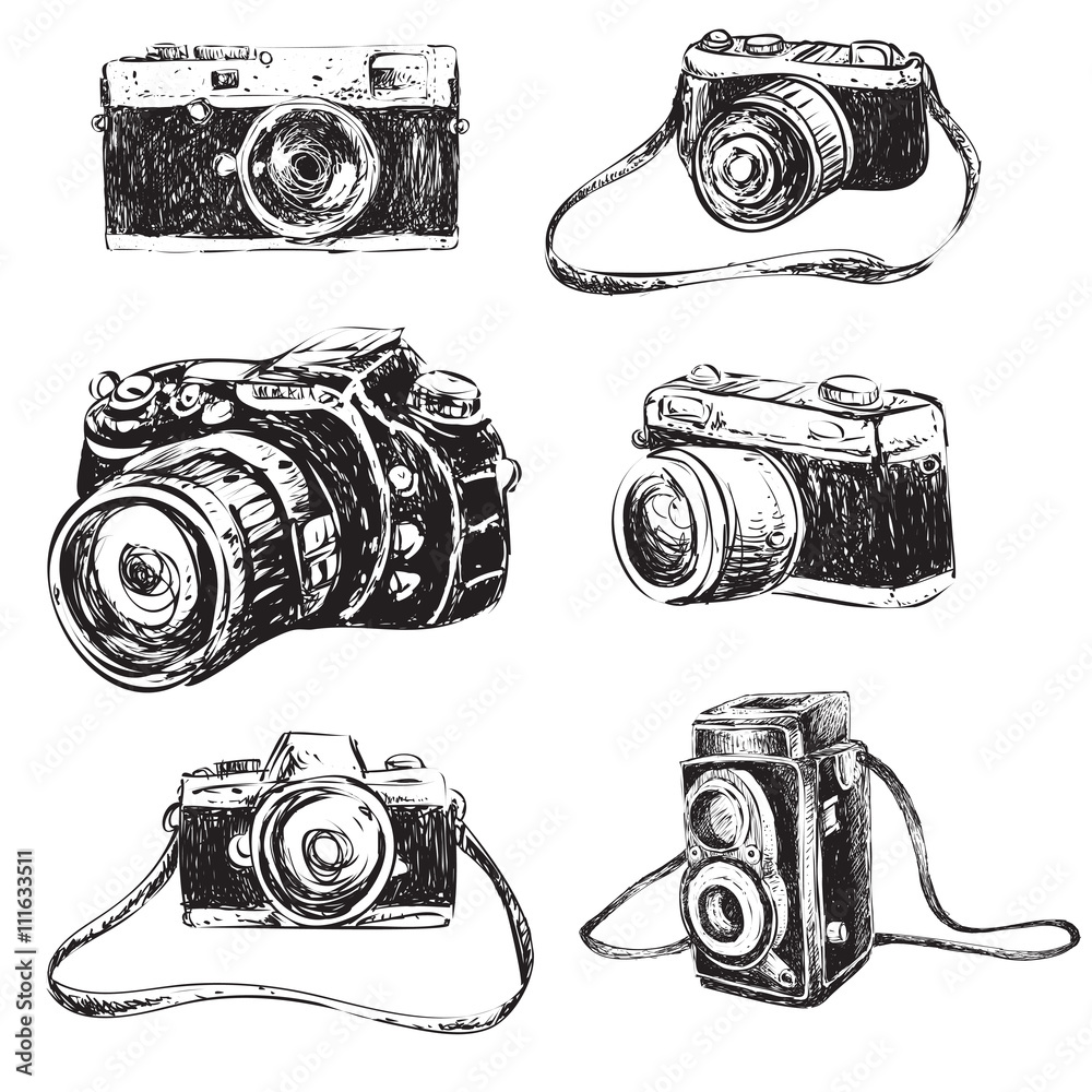 Camera Doodle Illustration Stock Vector | Adobe Stock