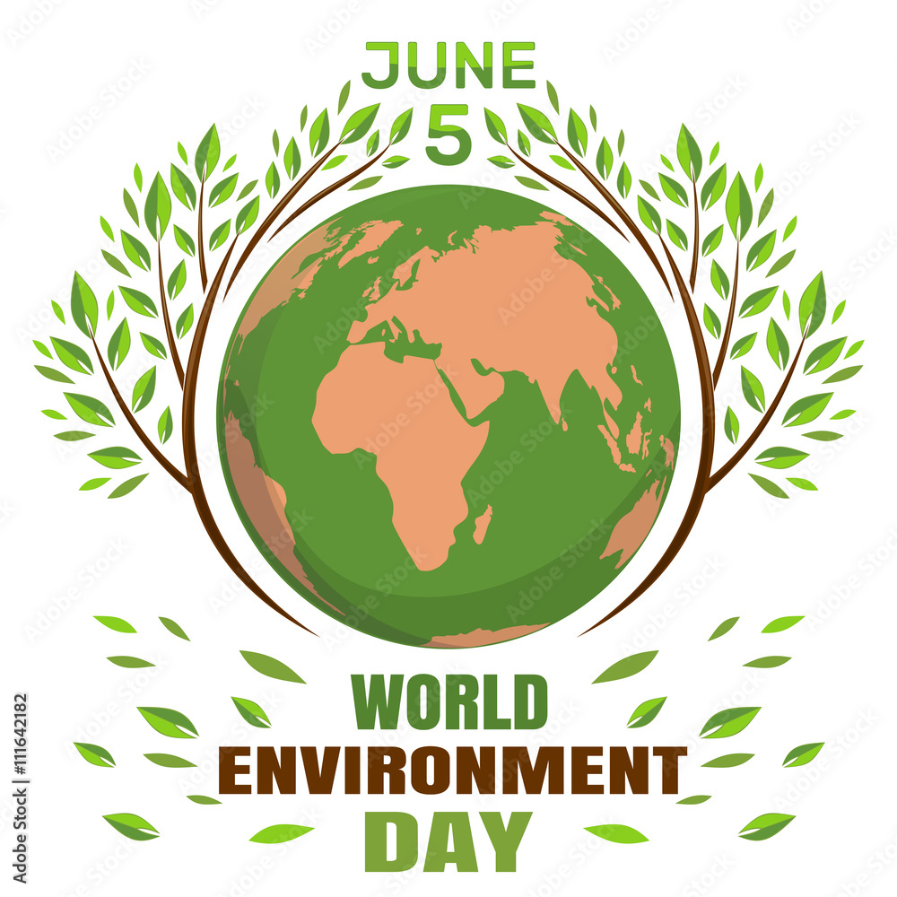 World environment day concept. June 5th. Green Eco Earth. Planets and ...